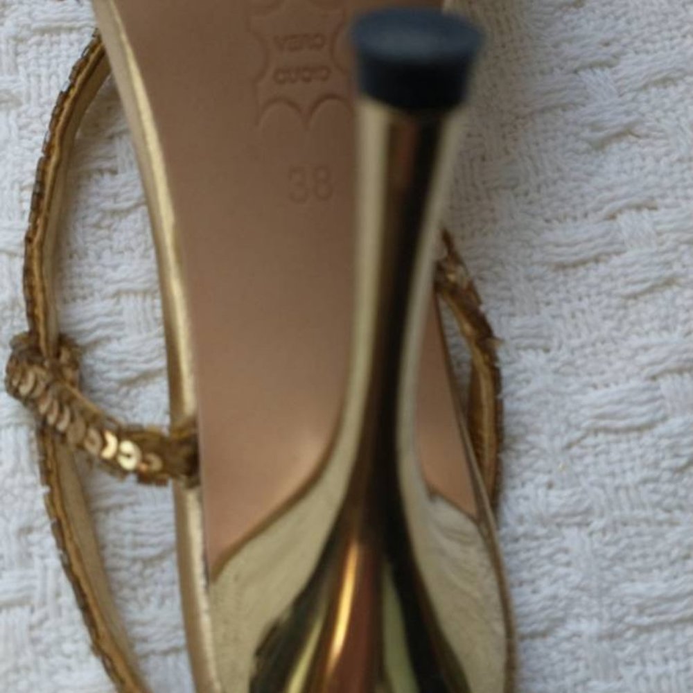 Designer Gold High Heels - Gem